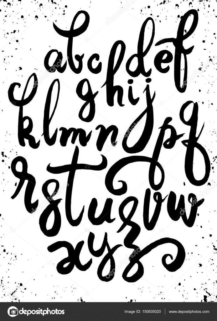 Vector handwritten brush script. letters isolated on background. Stock ...