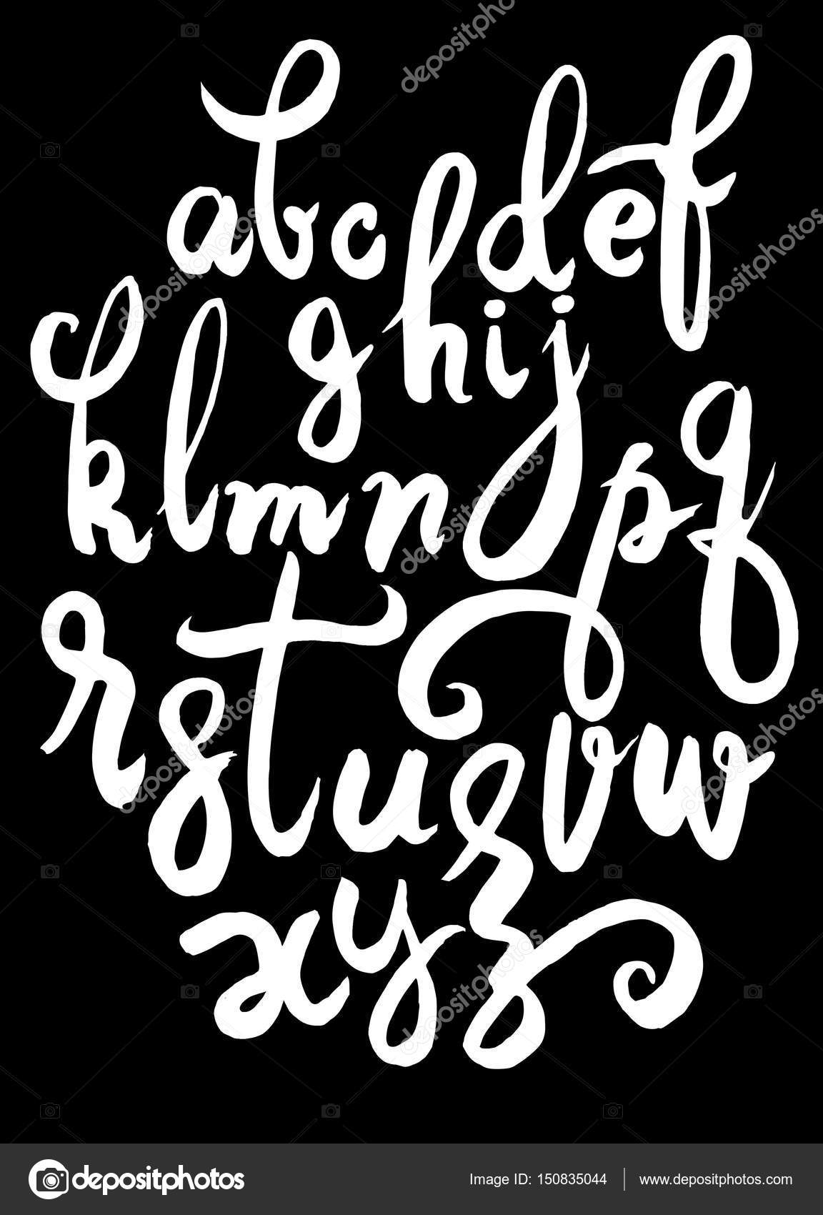 Vector handwritten brush script. letters isolated on background. Stock ...