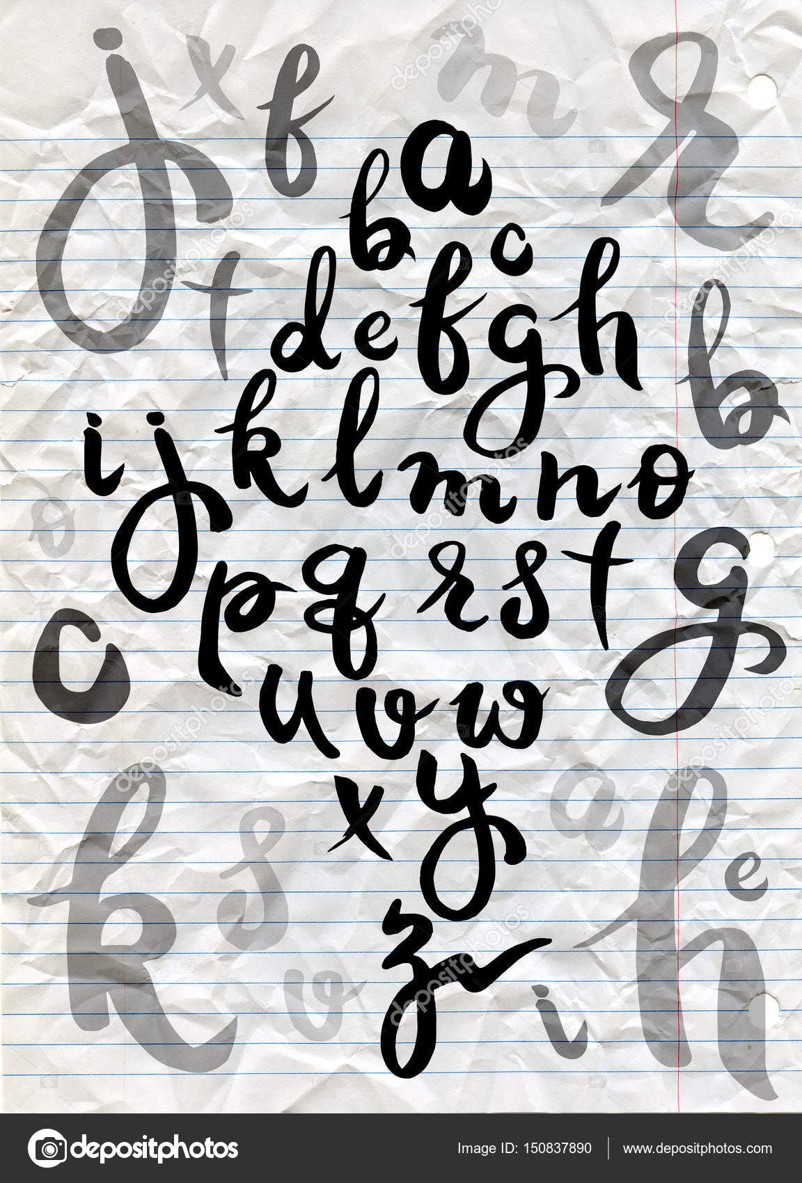 Vector handwritten brush script. letters isolated on background. Stock ...