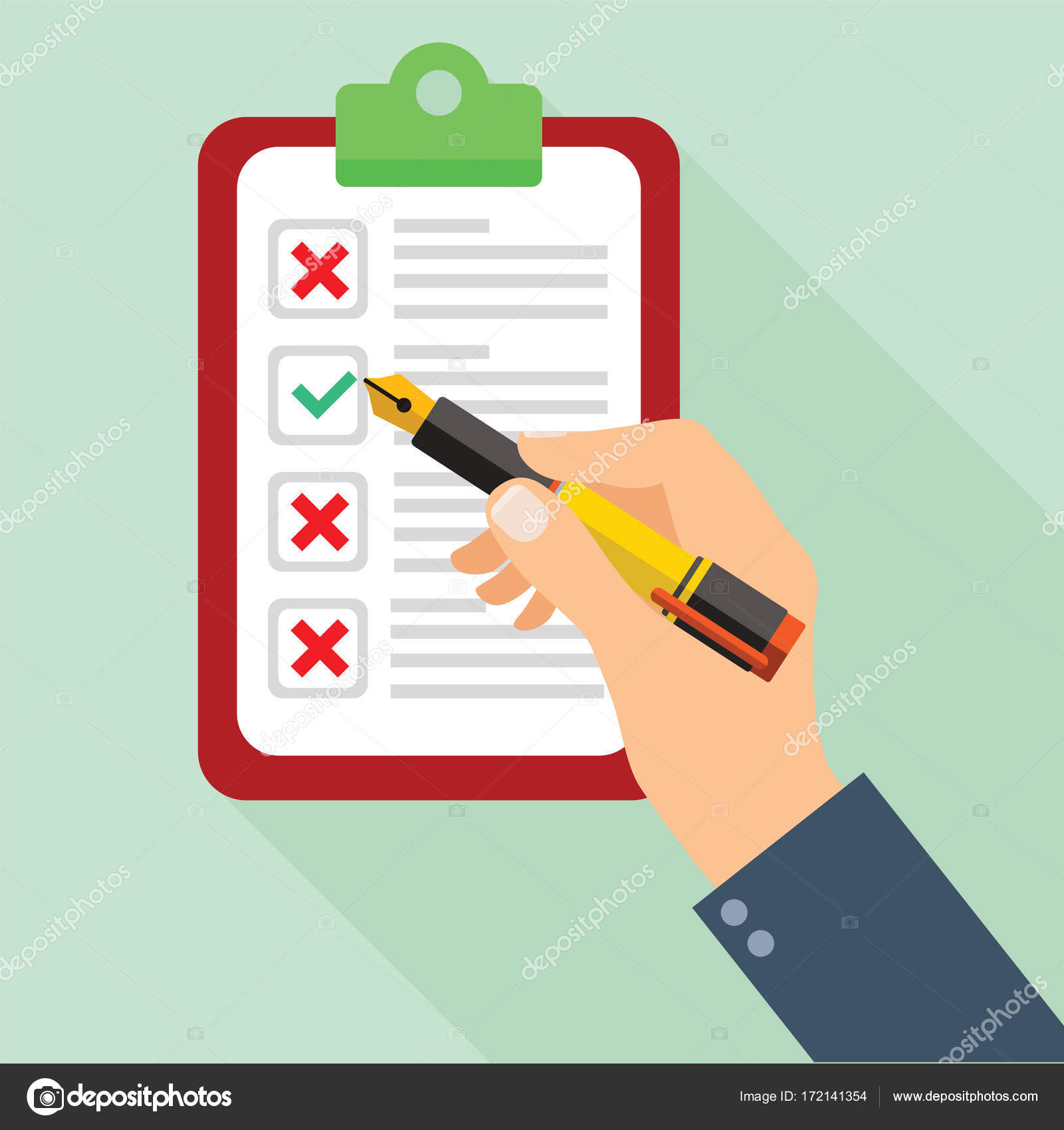 Clipboard checklist productivity hand check flat vector Stock Vector by ...