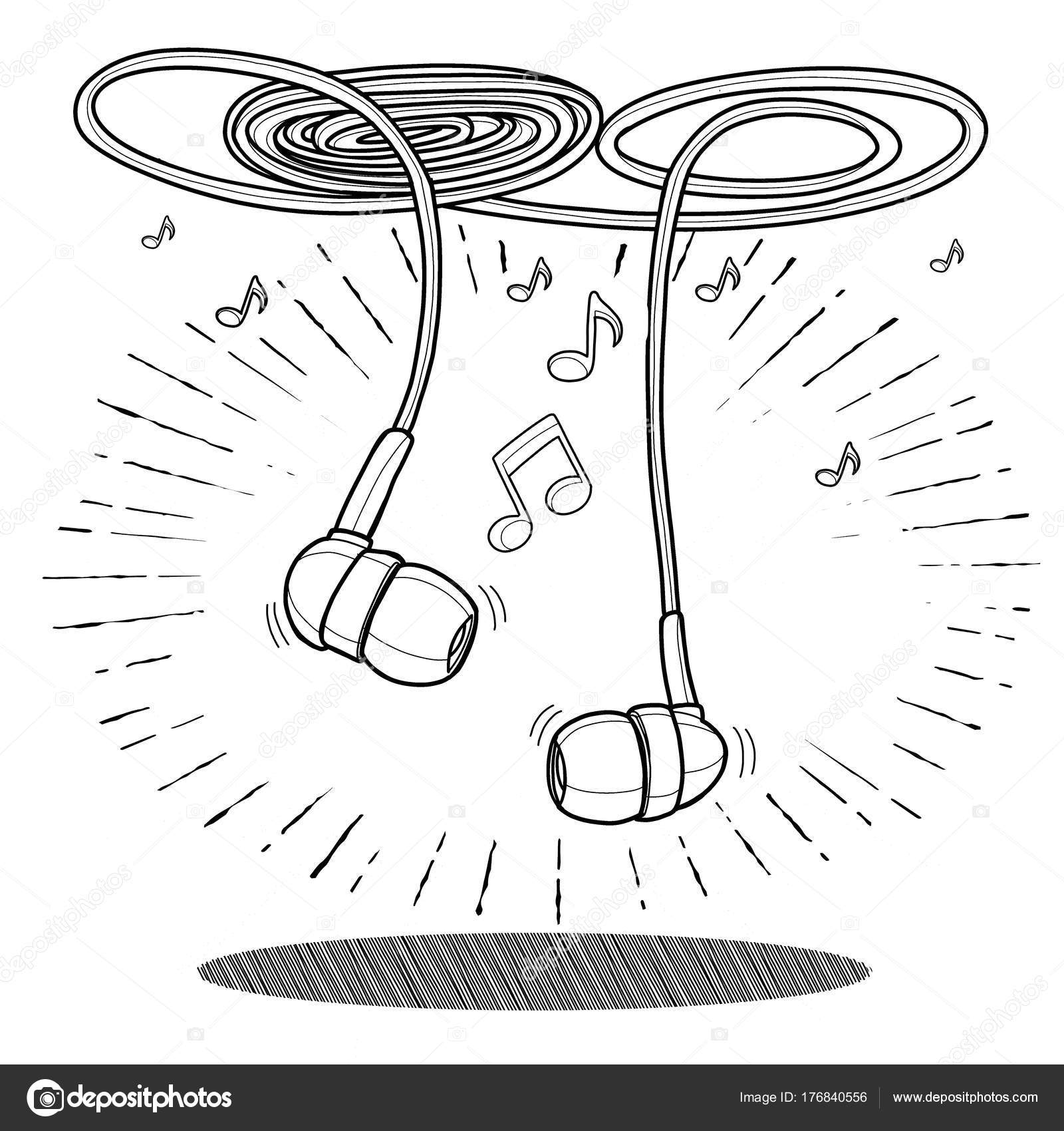 Cool To Draw Headphones With Music Notes