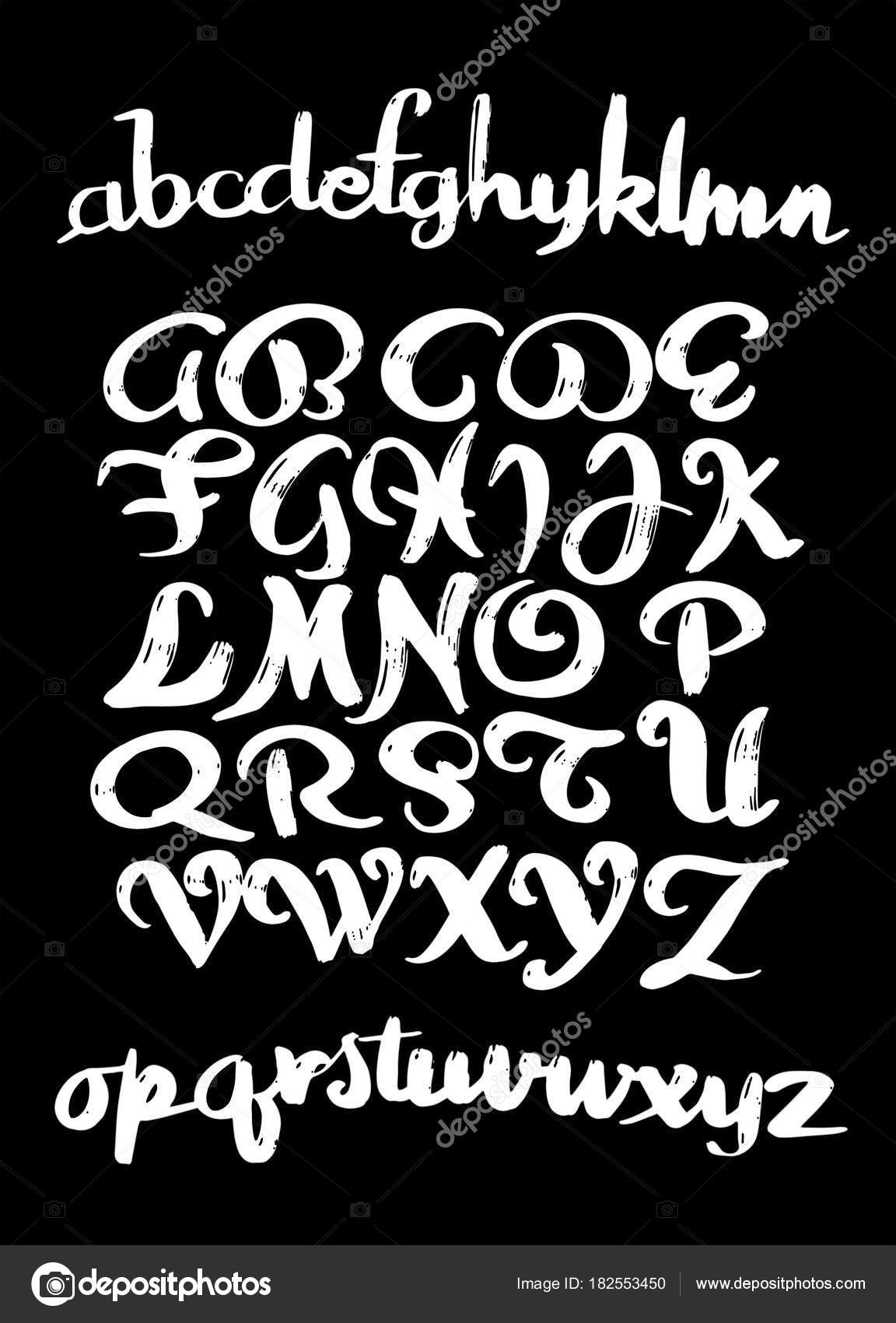 Calligraphic Alphabet Vector Letters Hand Drawn Typeface Font Stock Vector Image By ©9george