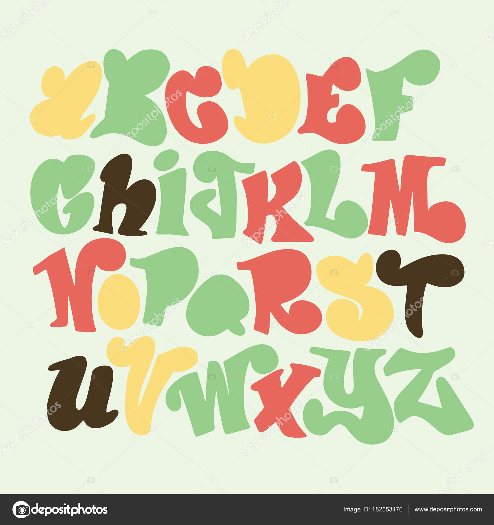 Conjunto vectorial de letras manuscritas alfabeto ABC letras Vector de ...