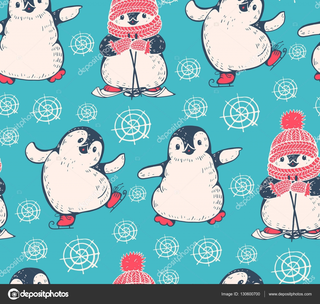 Seamless pattern with cute penguins Stock Vector Image by ©tiff20 ...