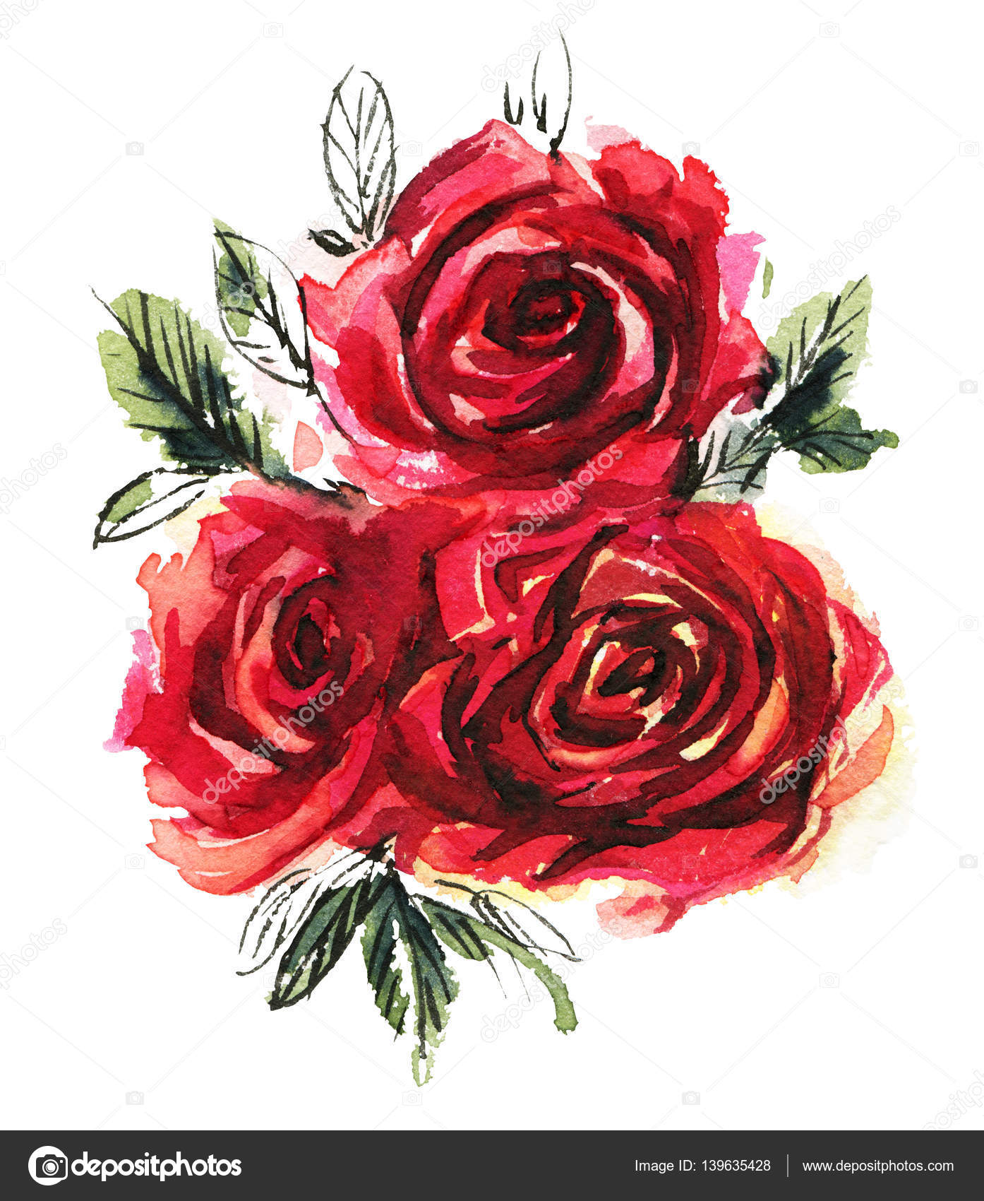 Red Rose Watercolor