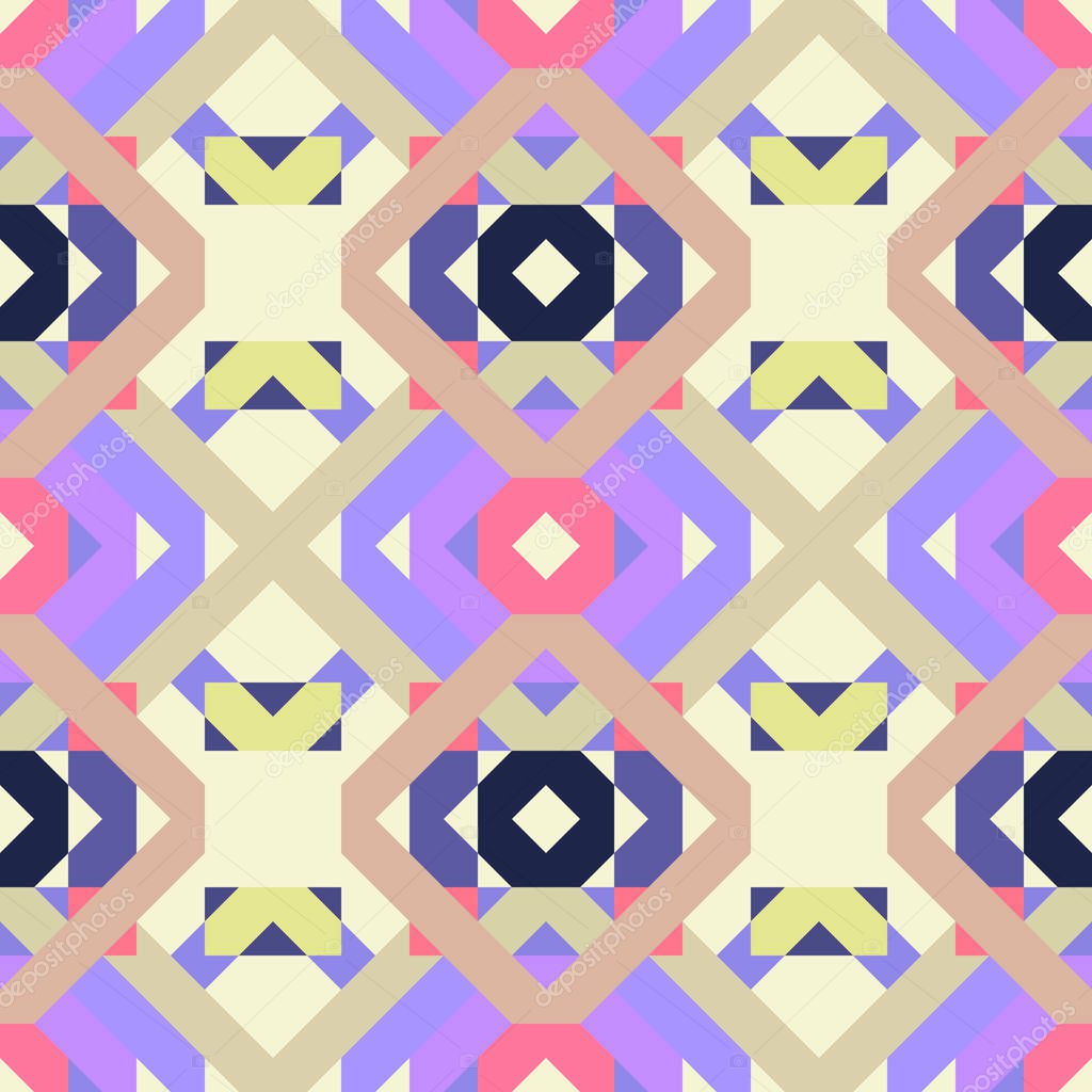 Patrón geométrico sin costuras de cuadrados y triángulos. Ilustración ...