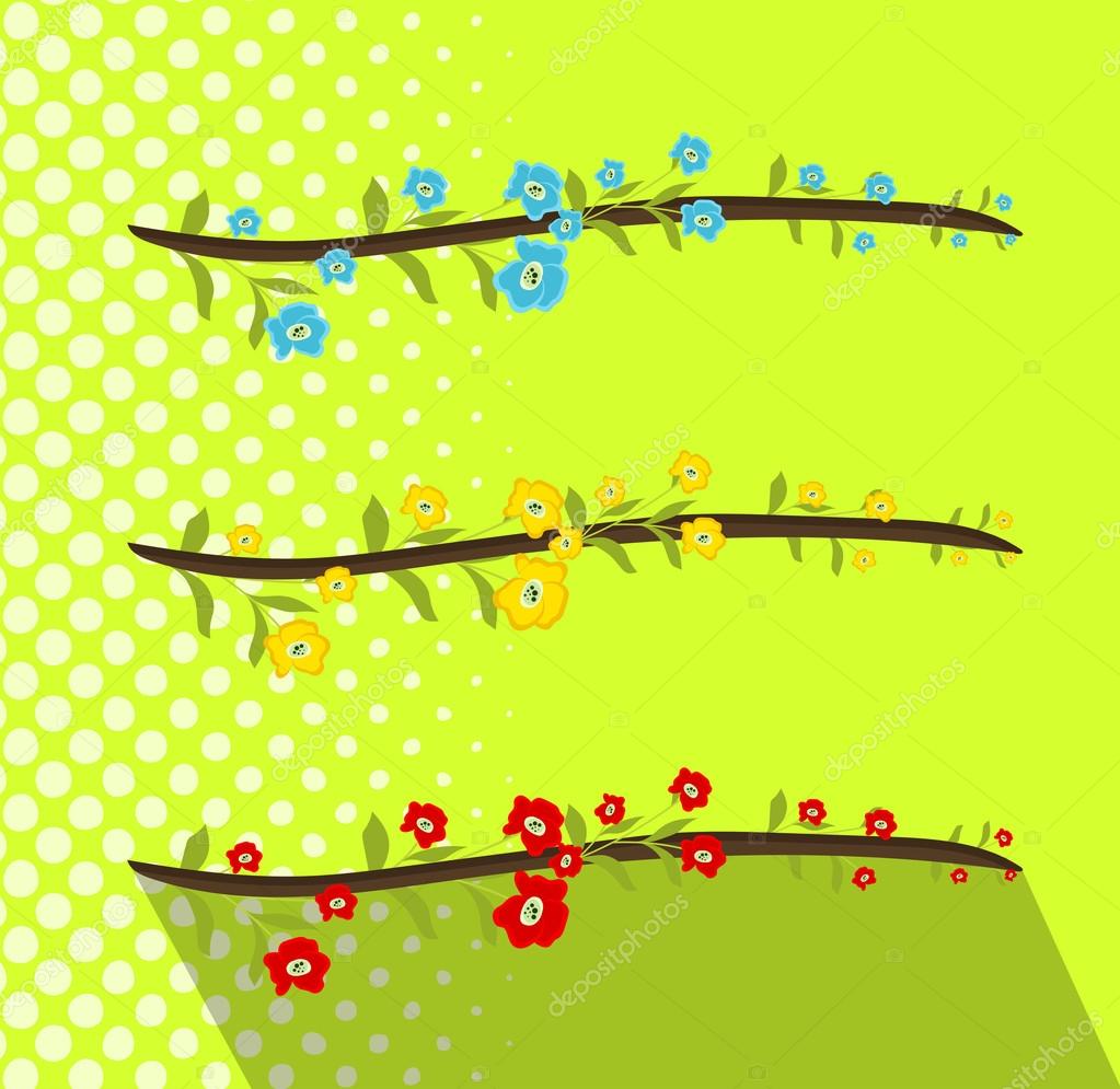 Spring Flowers Branches Stock Vector Image by ©baavli #125478430