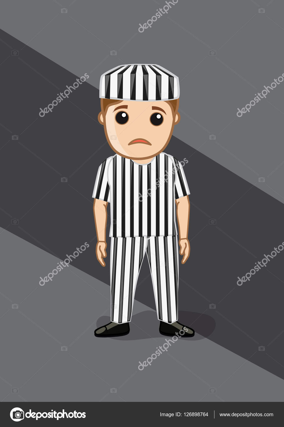 Sad Prisoner in Prisoner Dress Stock Vector Image by ©baavli #126898764