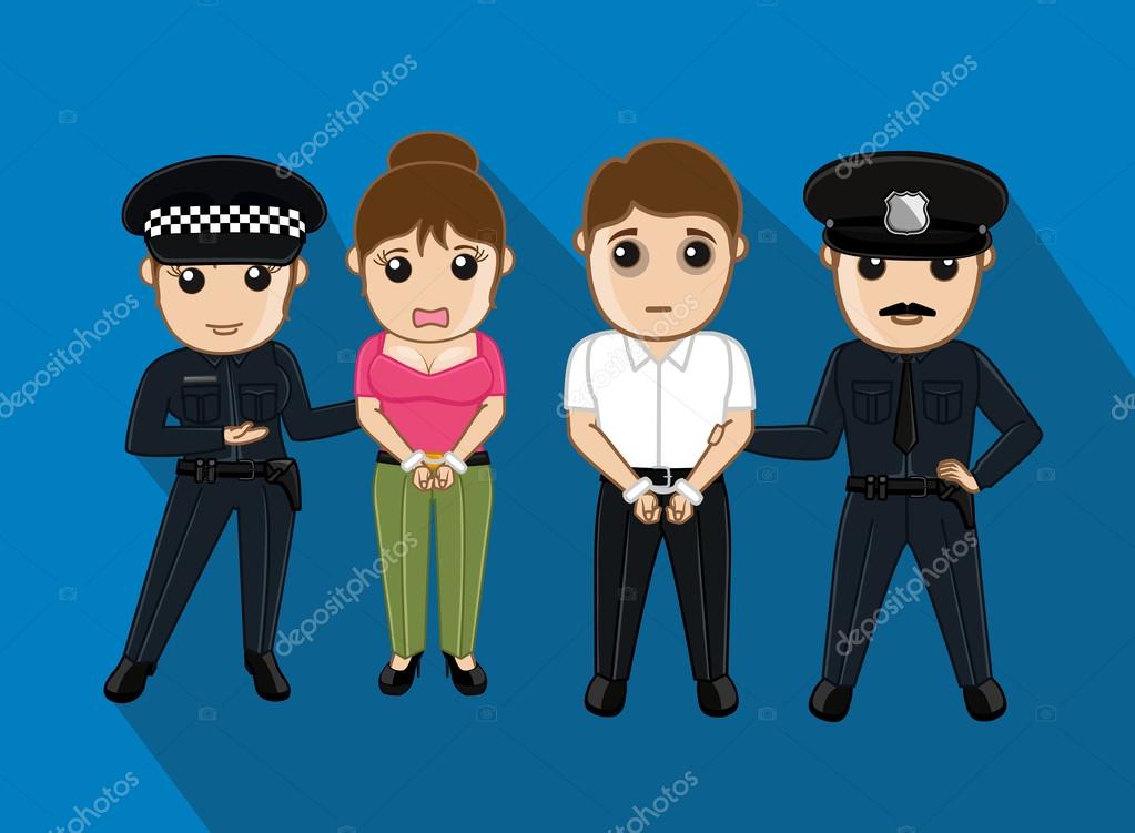Police Arrested a Fraud Couple Stock Vector by ©baavli 126897774