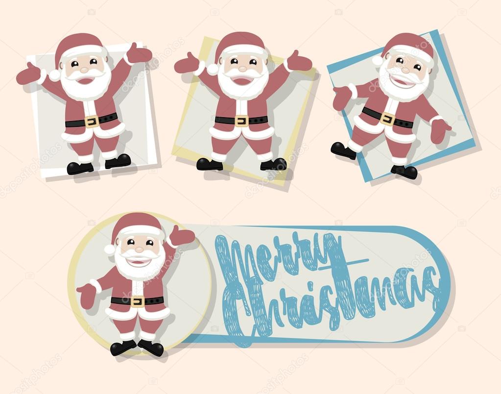 Cartoon Santa Claus Expressions Set Stock Vector by ©baavli 127299132