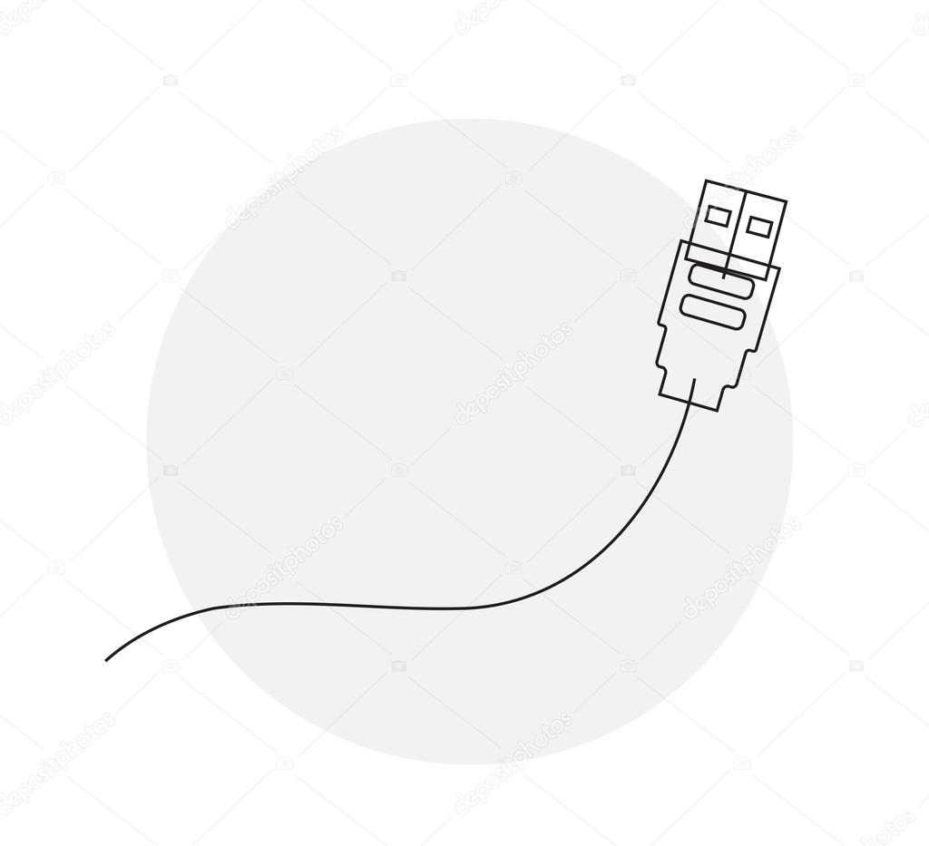 USB Wire Drawing — Stock Vector © baavli #127445240