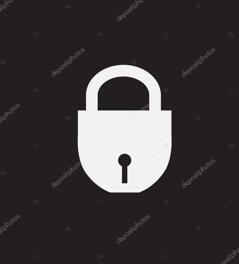 White Shape Lock Icon Vector Stock Vector by ©baavli 127450804