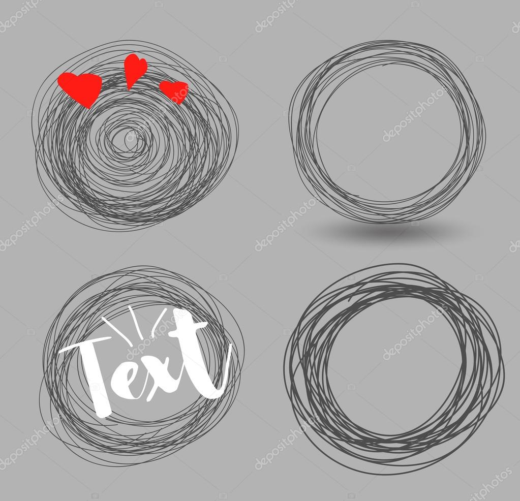 Scribble Circular Frames Stock Vector Image by ©baavli #128290772