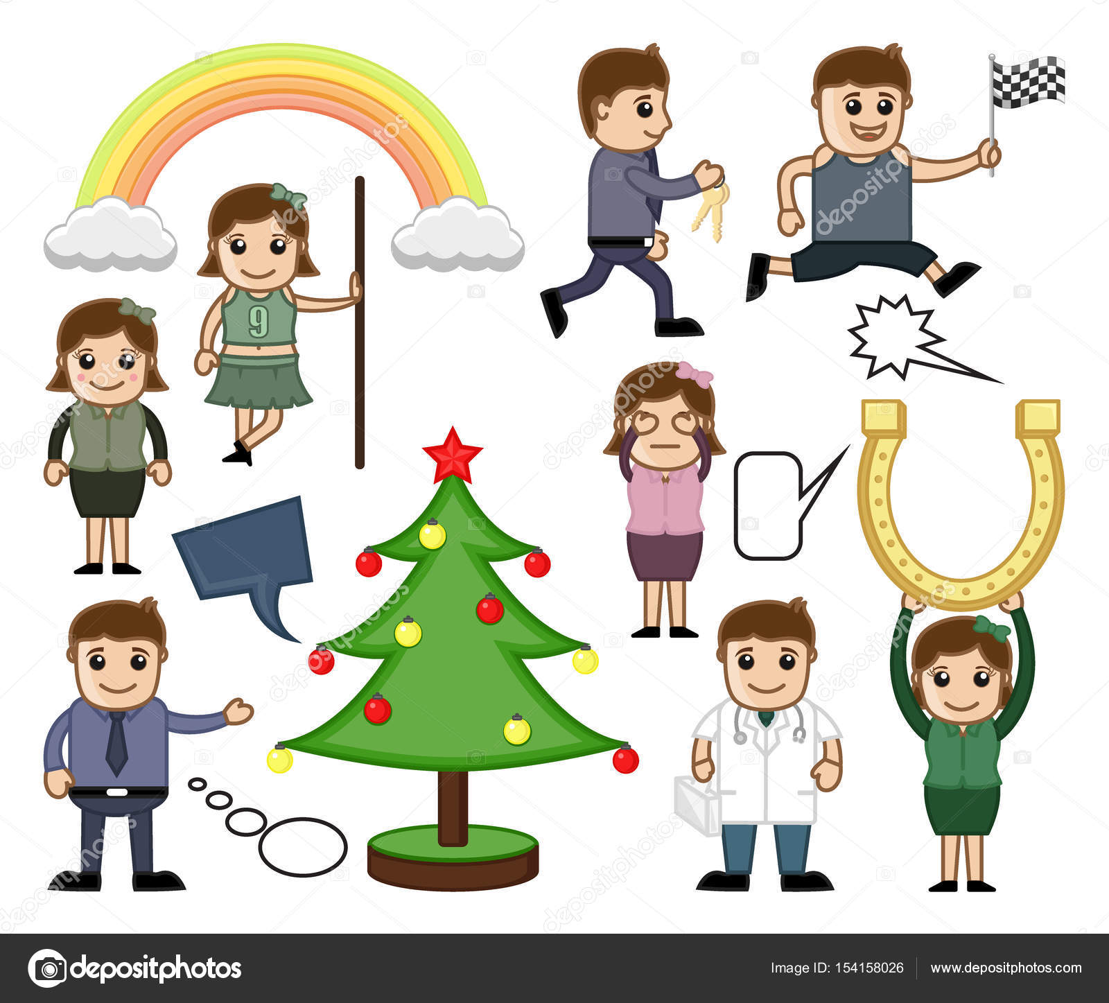 Vector Set of Cartoon Conceptual People Stock Vector Image by ©baavli ...