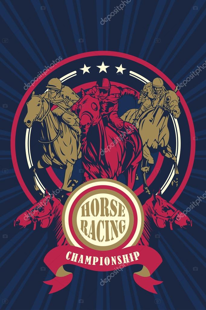 Horse Racing Championship Poster — Stock Vector © artisticco #127969764