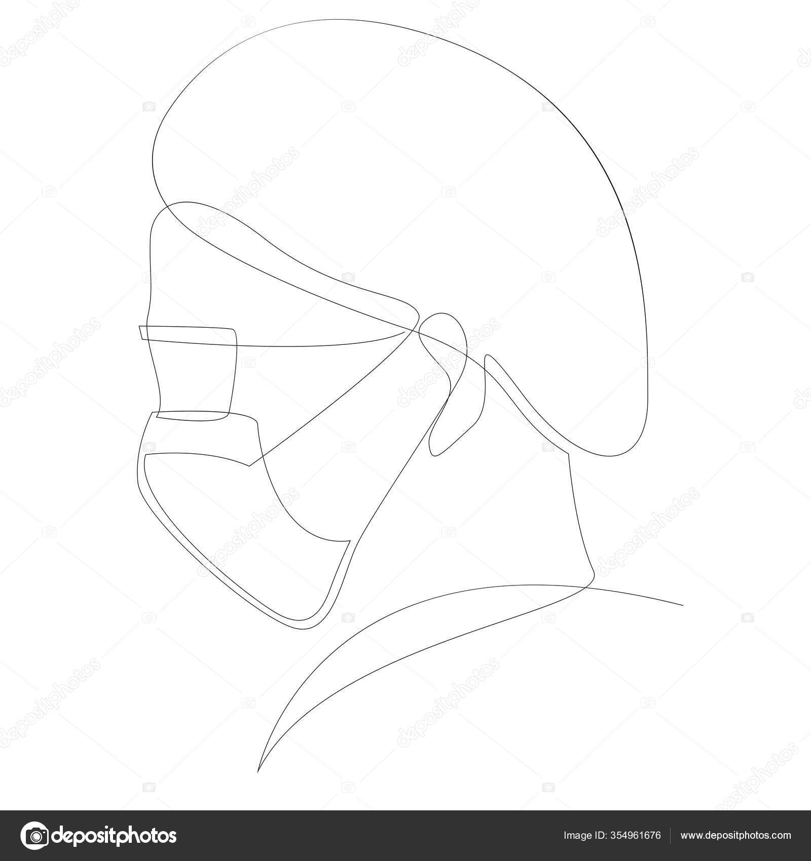 One continuous line drawing medical face mask. Concept of coronavirus ...