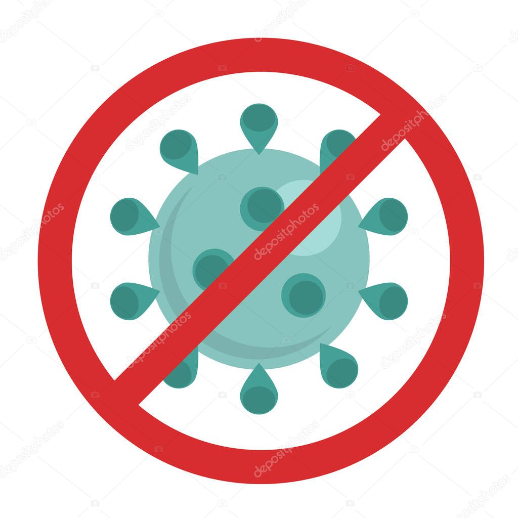 Señal roja del paro del vector con el virus adentro, símbolo de la ...