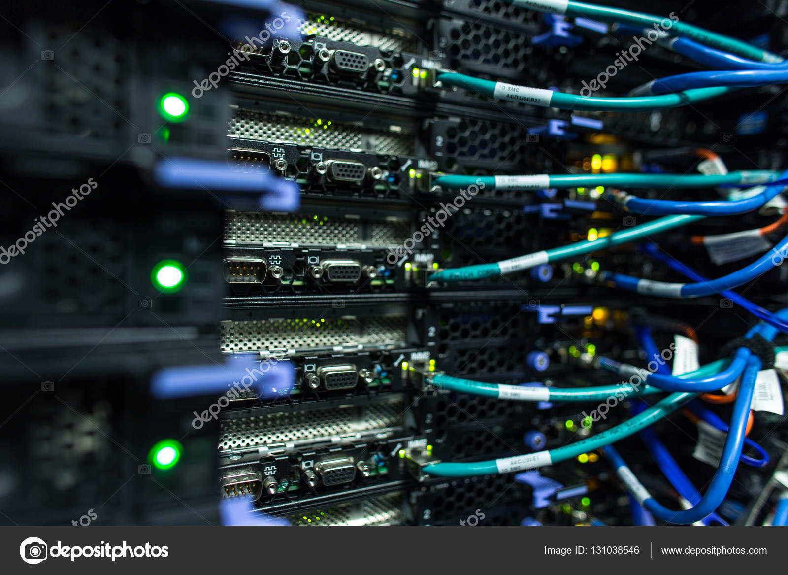 Server rack cluster in a data center Stock Photo by ©lightpoet 131038546