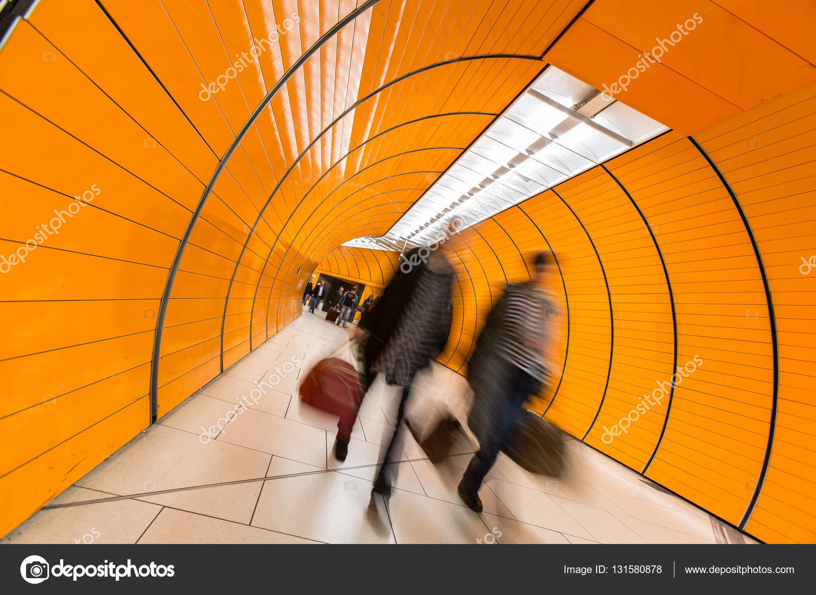 People rushing through a subway corridor Stock Photo by ©lightpoet ...