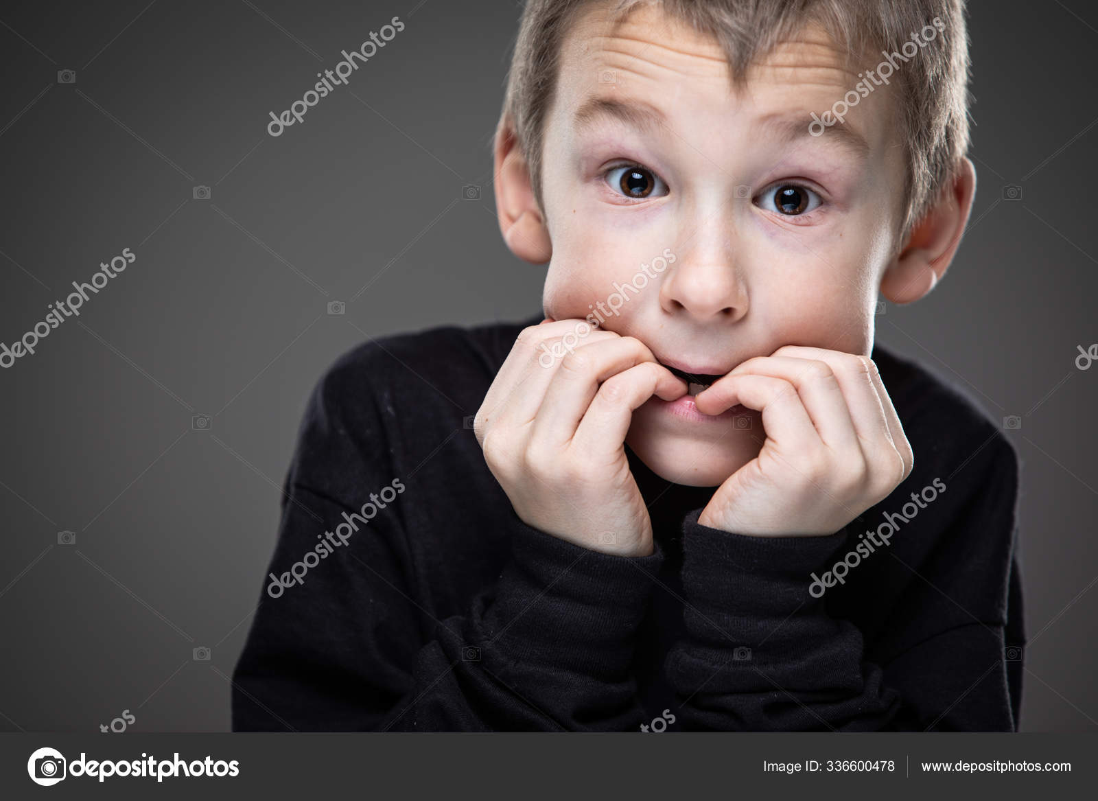 Anxiety/fear in a little boy Stock Photo by ©lightpoet 336600478