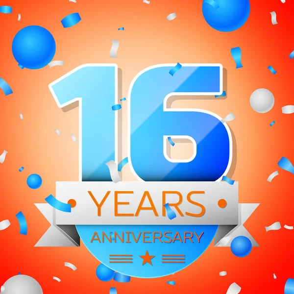 16 years anniversary Stock Vectors, Royalty Free 16 years anniversary ...
