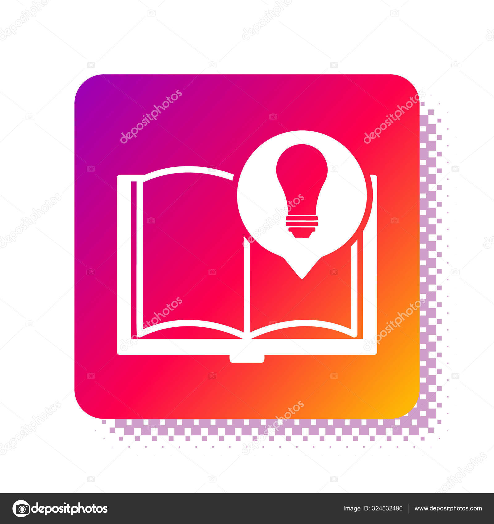 White Interesting facts icon isolated on white background. Book or ...