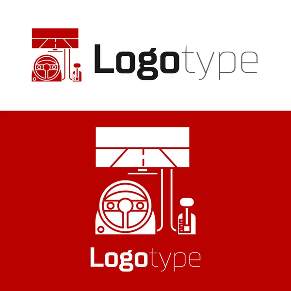 Red Racing simulator cockpit icon isolated on white background. Gaming ...