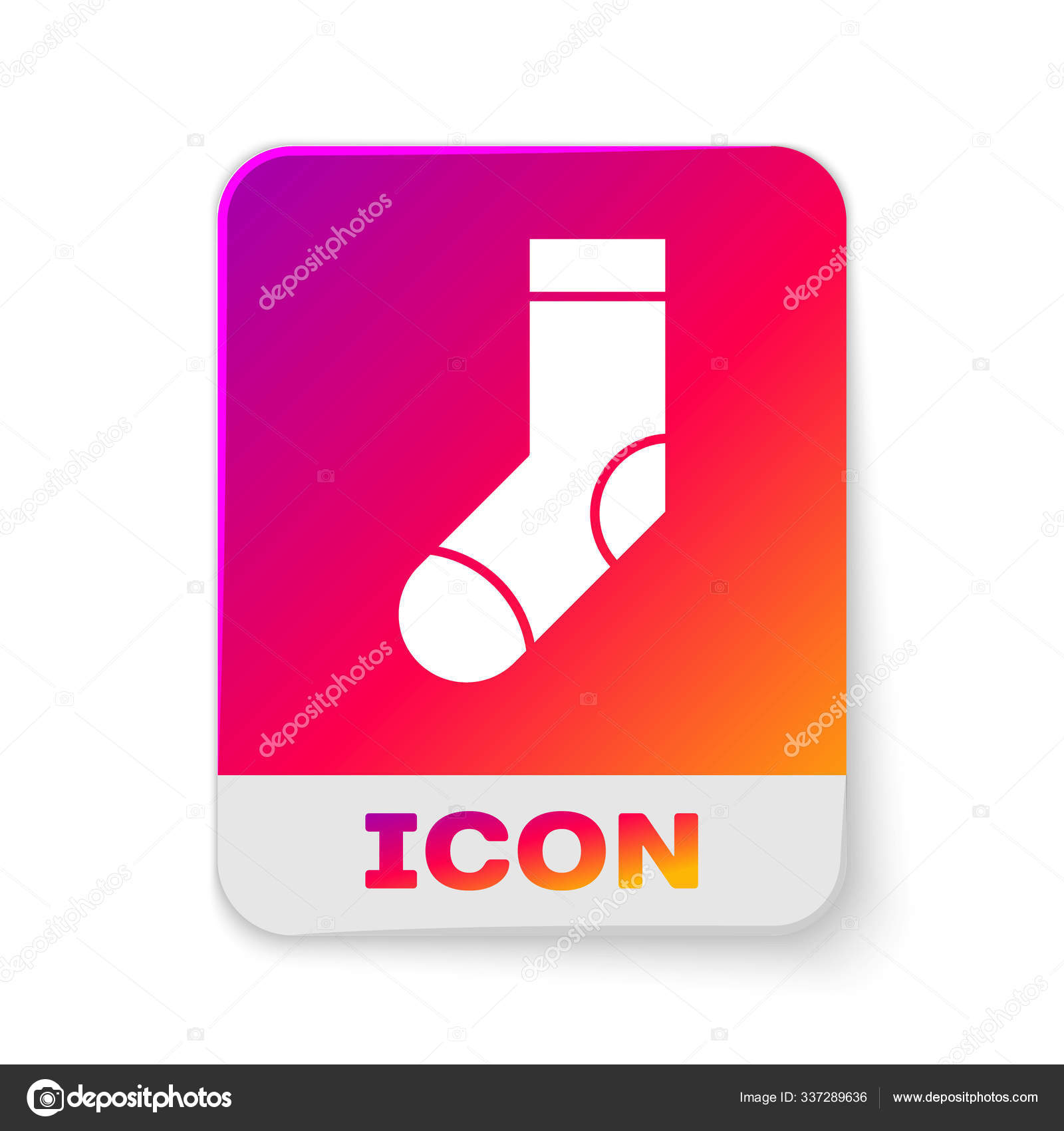 White Socks Icon Isolated White Background Rectangle Color Button ...
