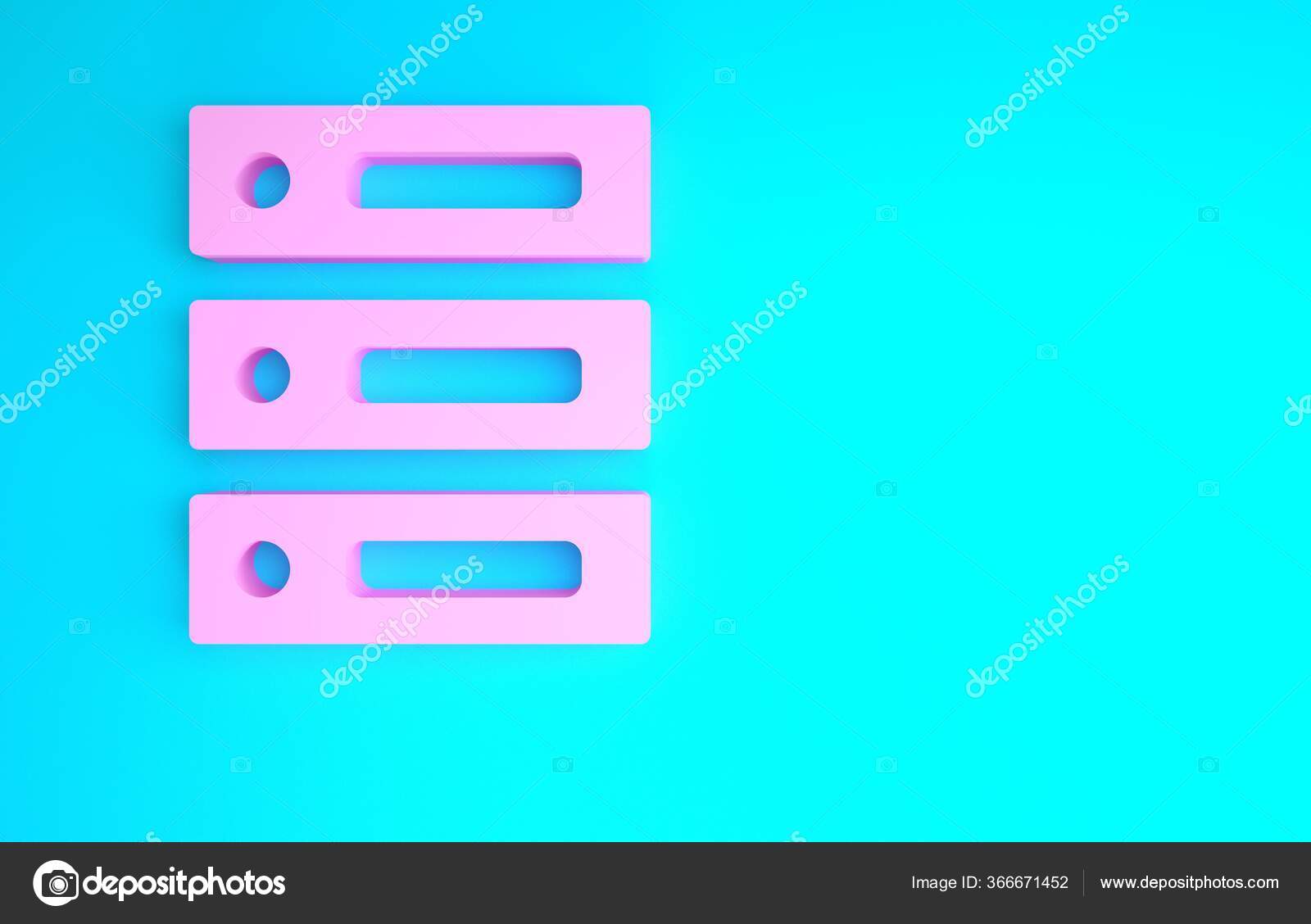Pink Server Data Web Hosting Icon Isolated On Blue Background Minimalism Concept 3d