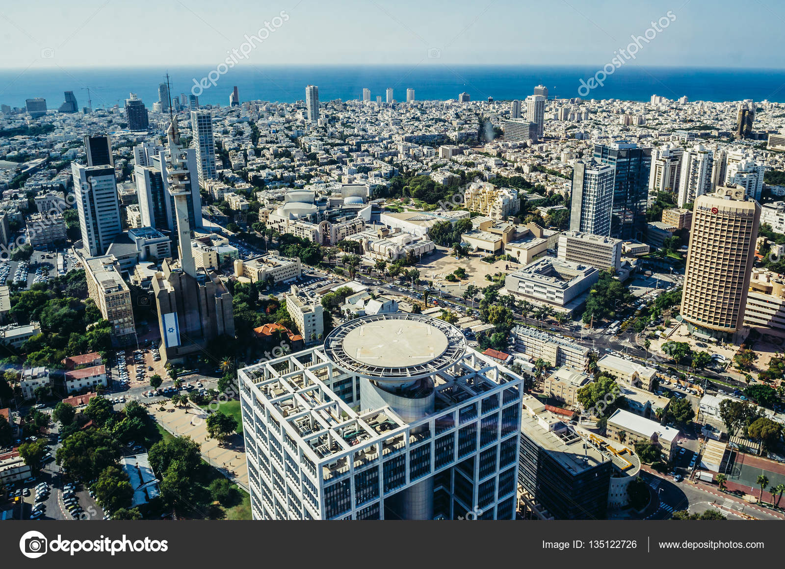 Aerial view in Tel Aviv – Stock Editorial Photo © fotokon #135122726