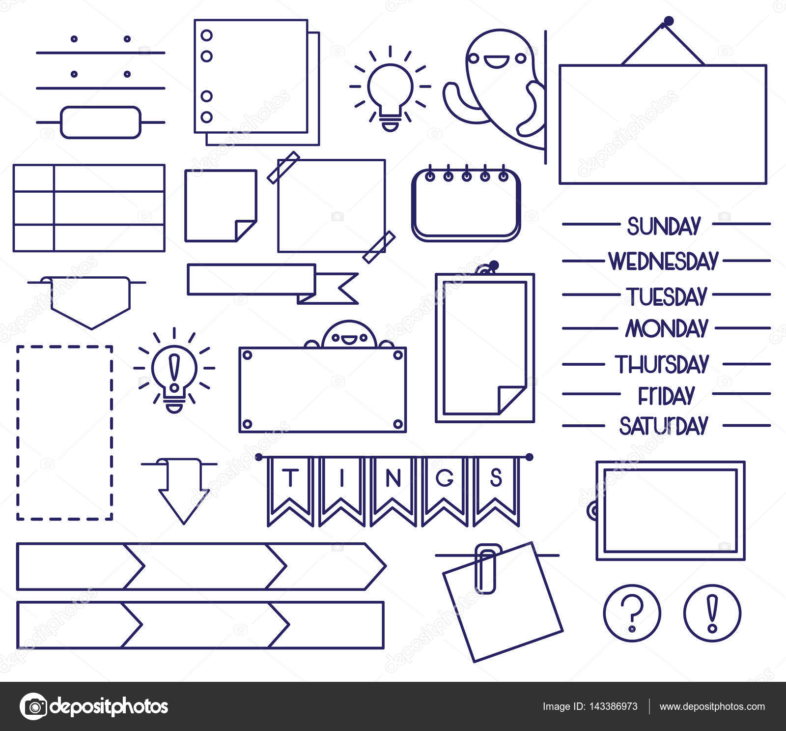 Stickers Banners stickers frames stickers bullet journal planner ...
