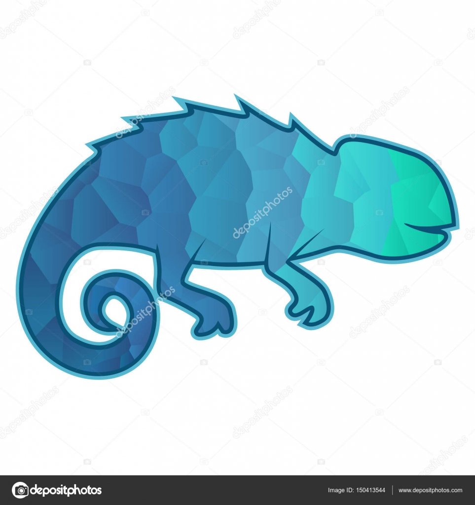Camaleão bonito azul Vetor de stock de ©Vasilixa 150413544