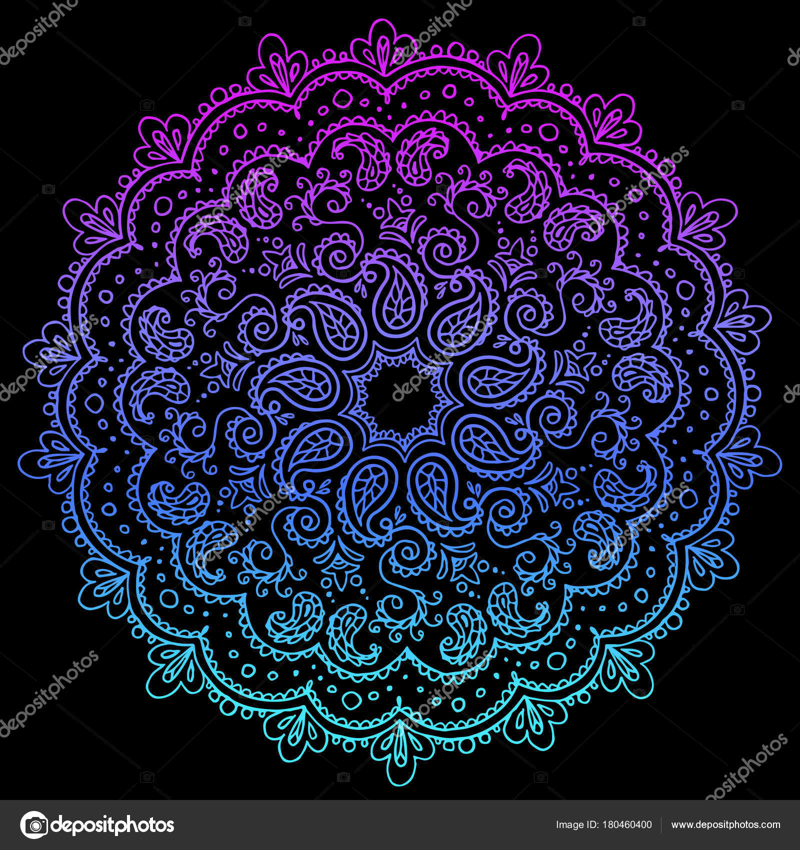 Three colors gradient boho pattern. Vector colorful oriental tex Stock ...