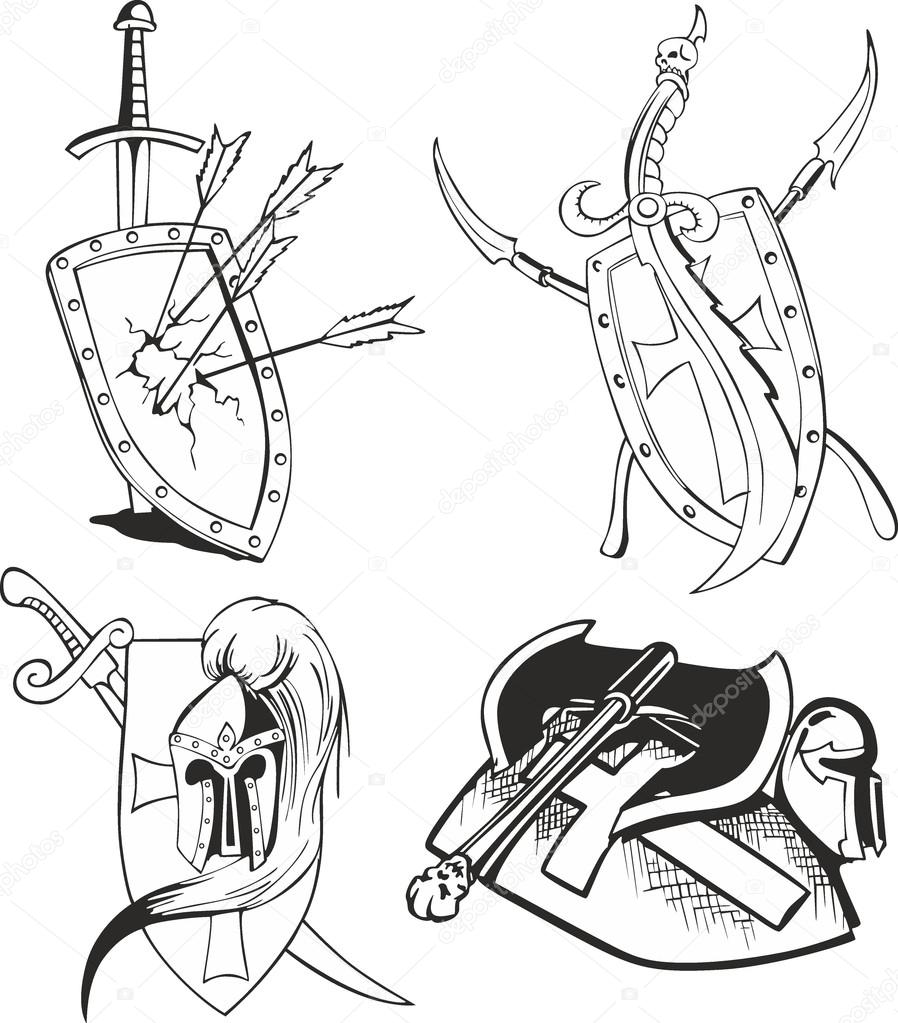 Knights Shield Tattoos