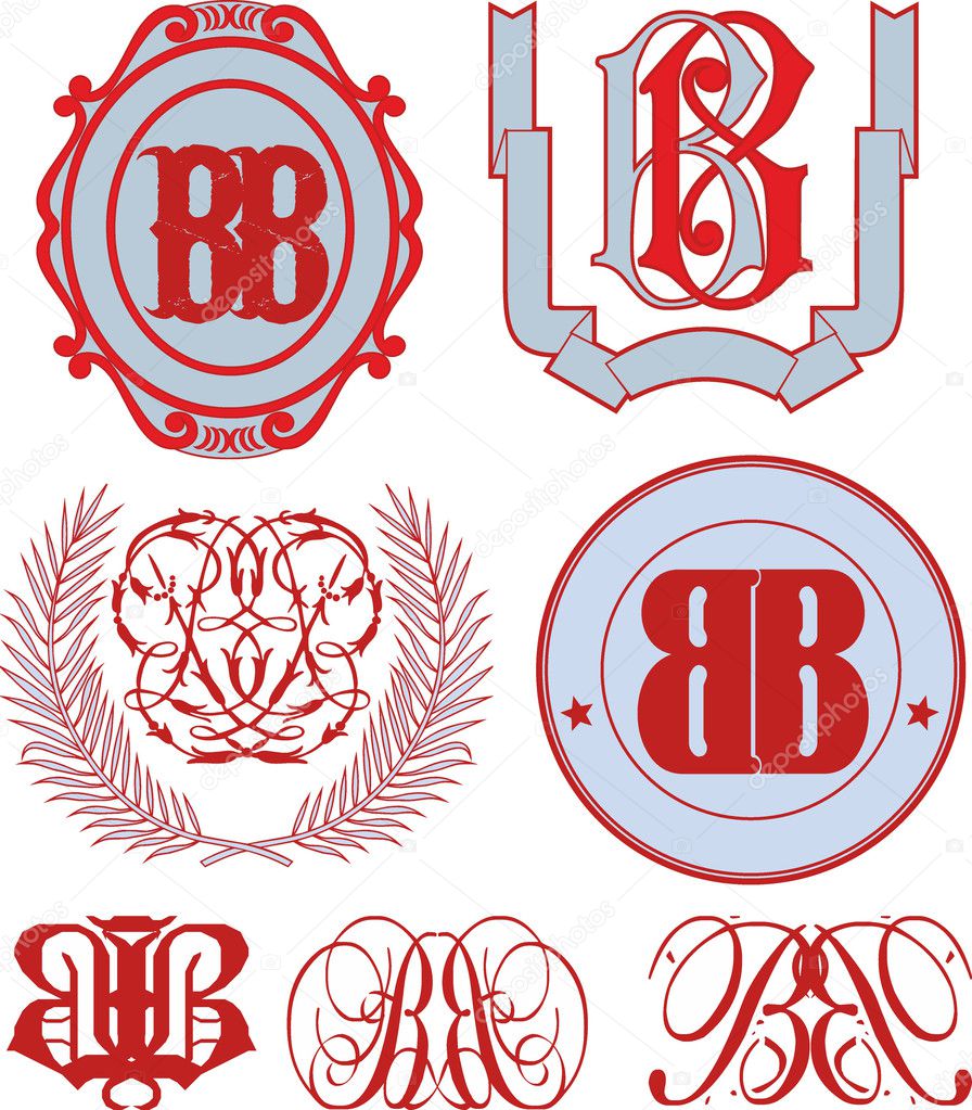 Set of BB monograms and emblem templates Stock Vector Image by ©rorius ...