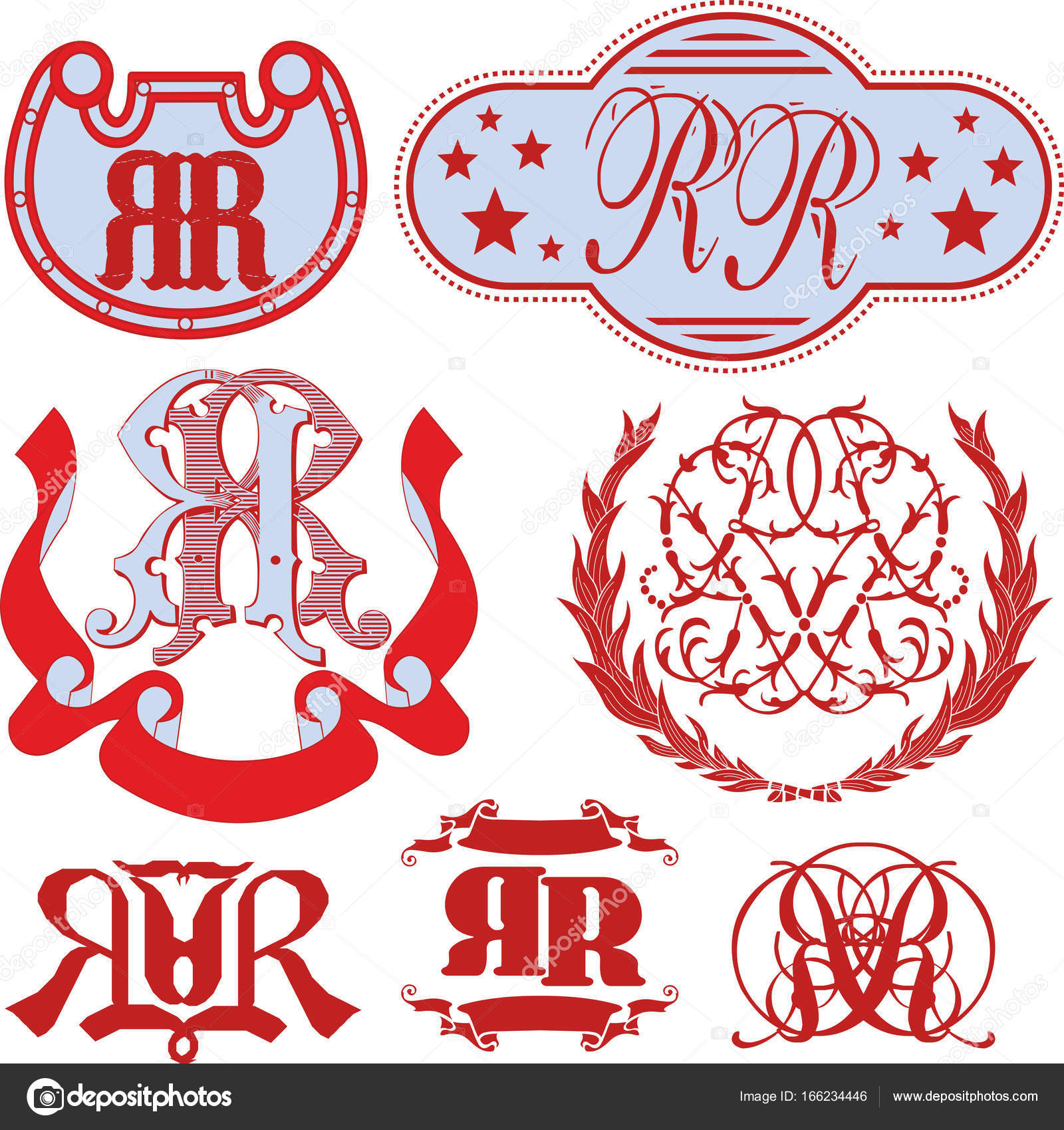 Set of RR monograms and emblem templates — Stock Vector © rorius #166234446