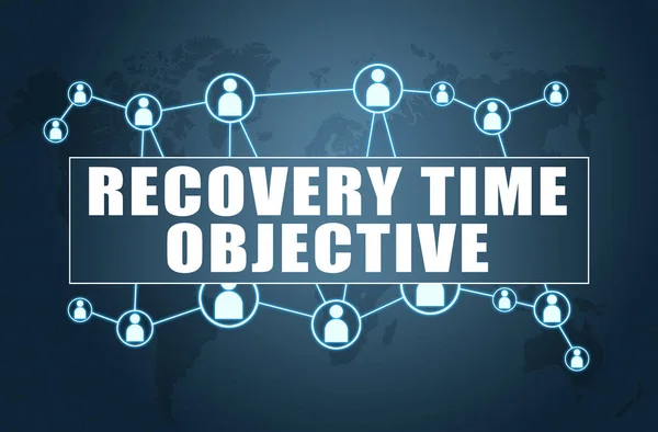 Recovery Time Objective - text concept on blue background with world ...