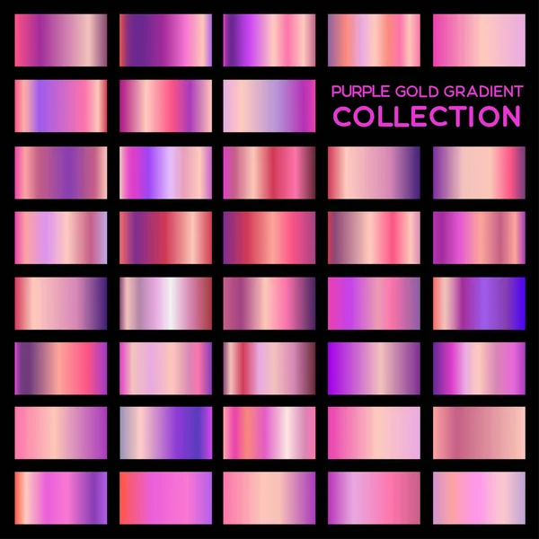 Gradient collection gold, silver, purple gold, rose. Trend colors ...