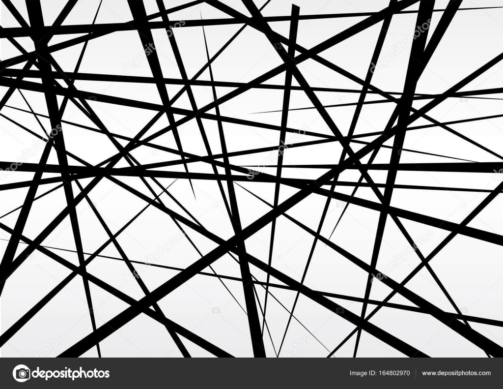 Random chaotic lines abstract geometric pattern, texture. Contemporary ...