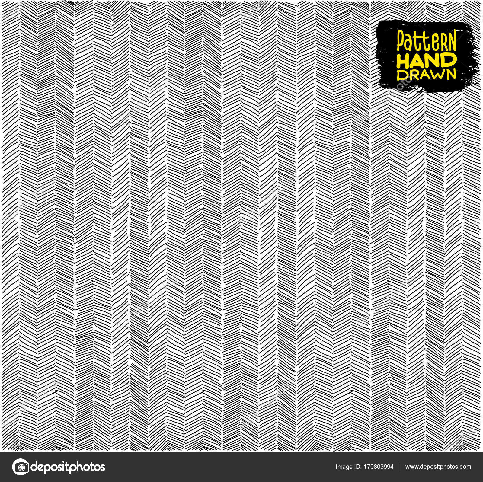 Pattern with hand drawn lines. Freehand drawing. Vector illustration ...