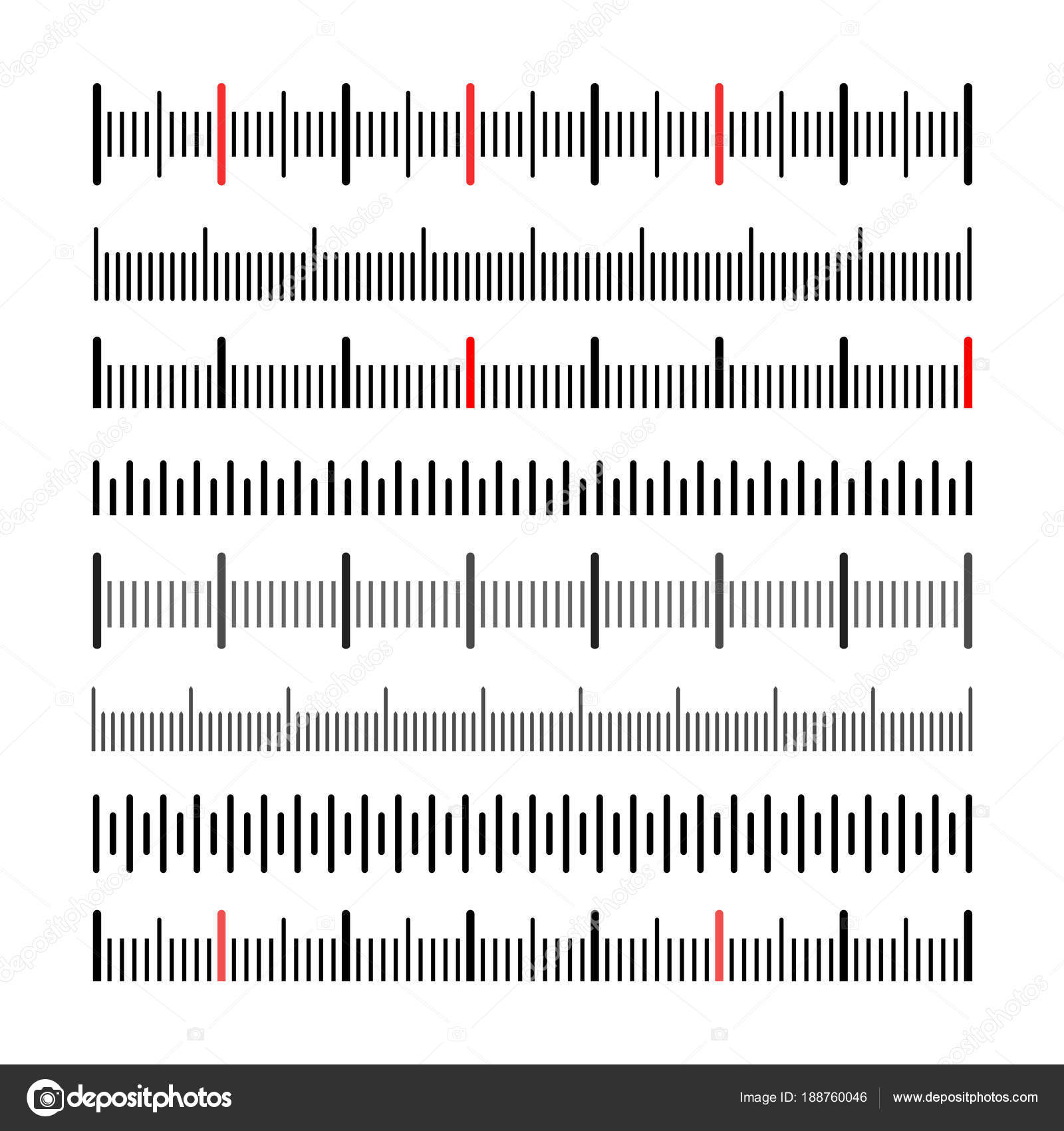 Set of creative size indicators. Different unit distances. Art design ...