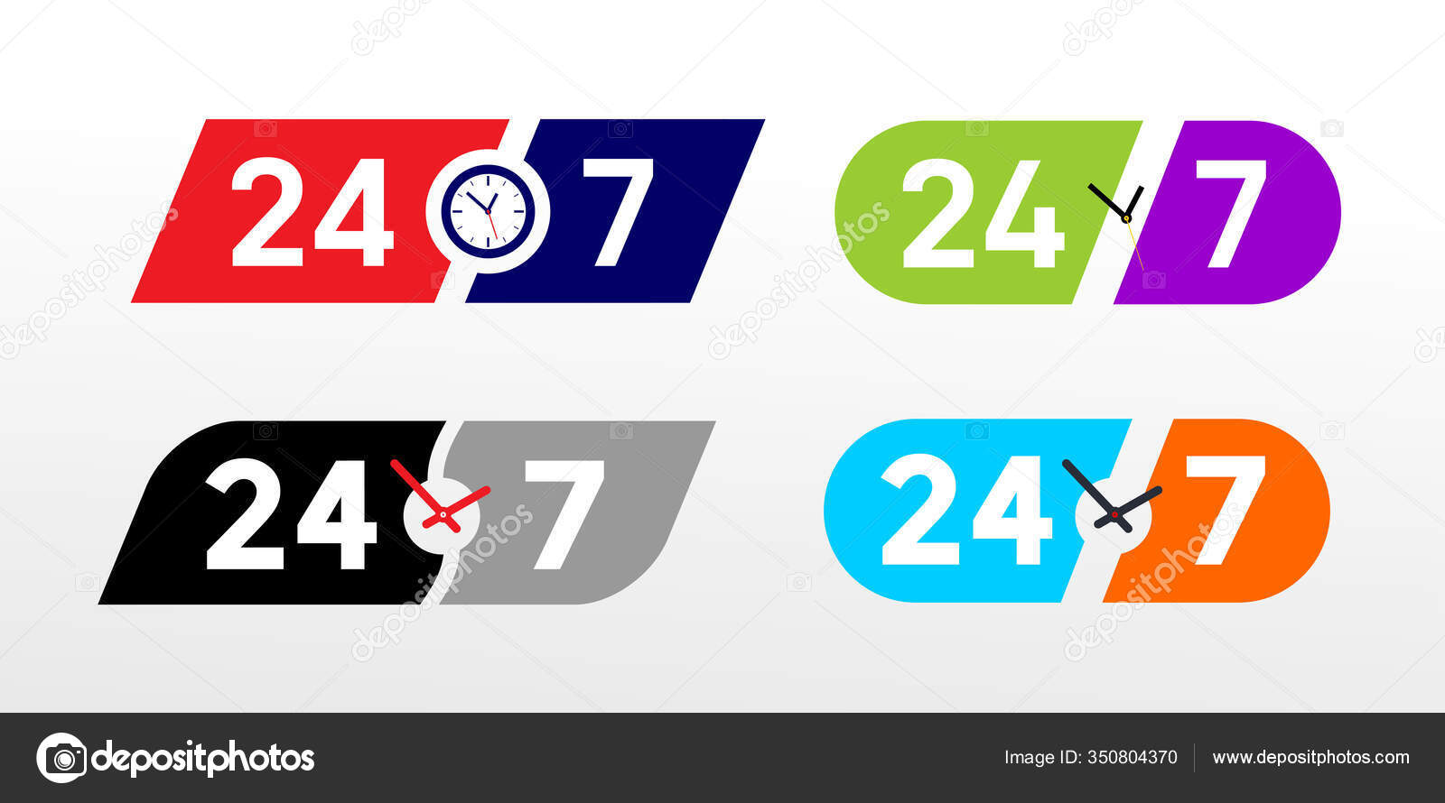 Set Service Concept Open Concept Vector Illustration Isolated White ...