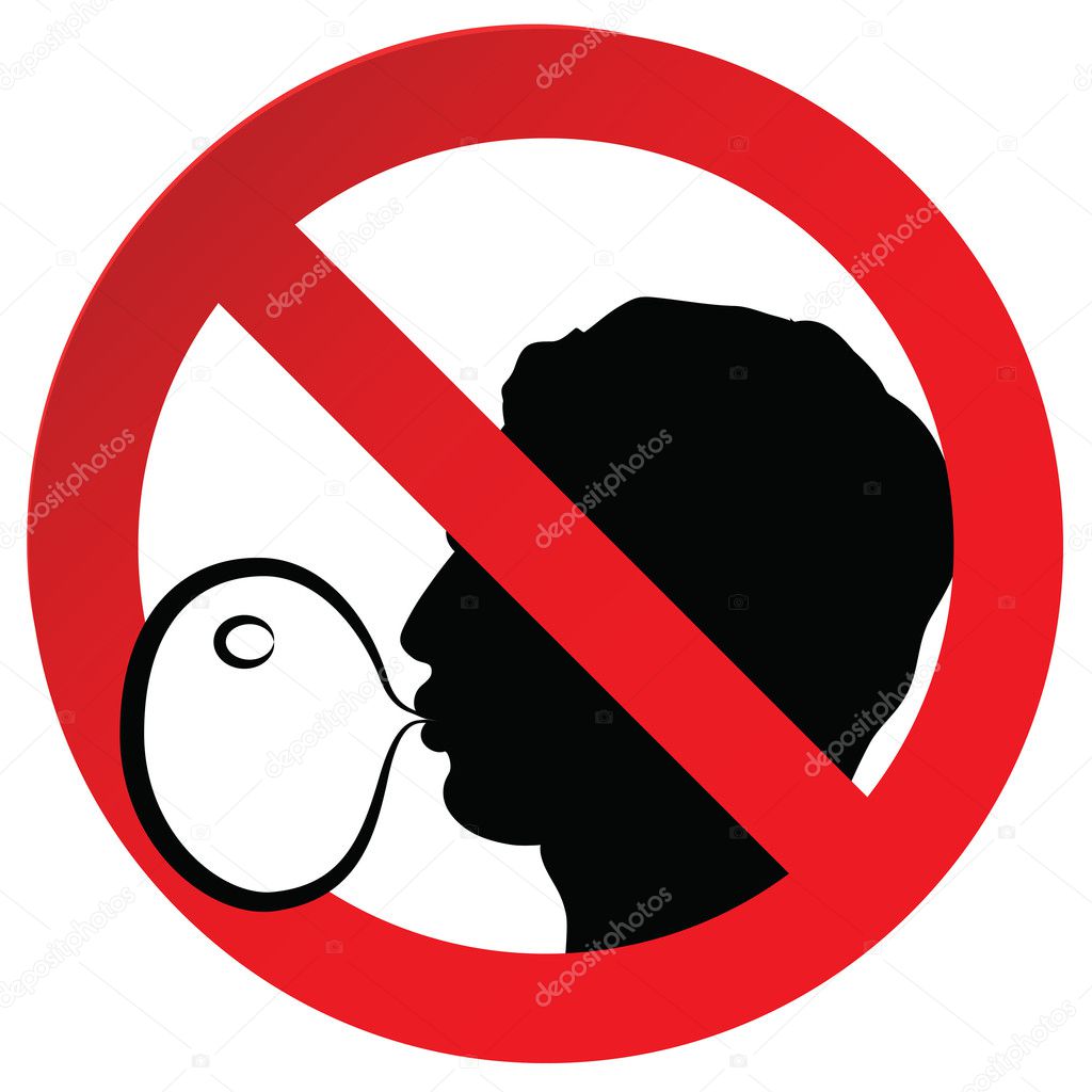 No chewing gum prohibited symbol sign on paper sticker, vector ...