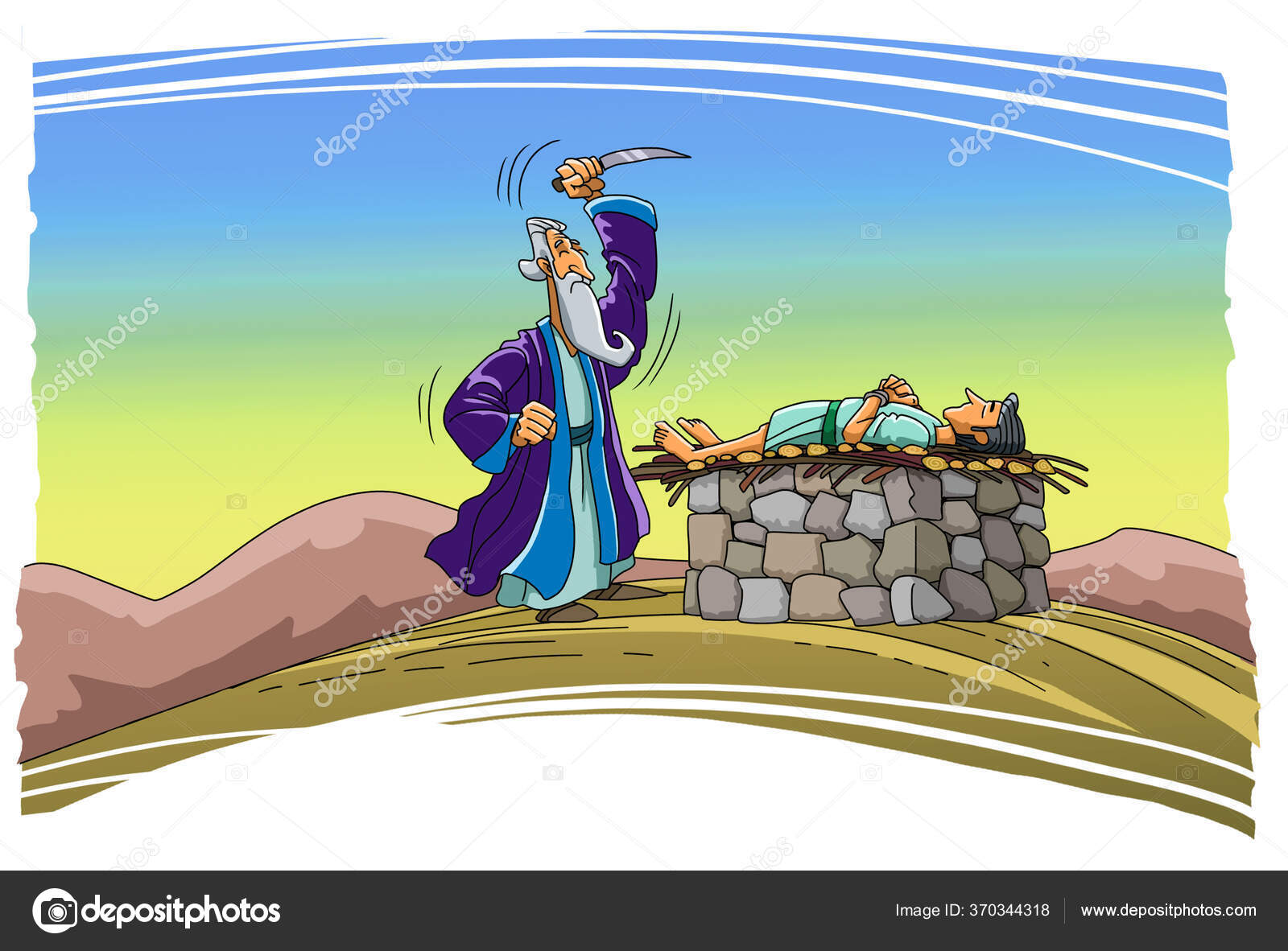 Abraham sacrifices his son Isaac on the mountain Stock Photo by ©askib ... Abraham sacrifices his son Isaac on the mountain Stock Photo by ©askib ...