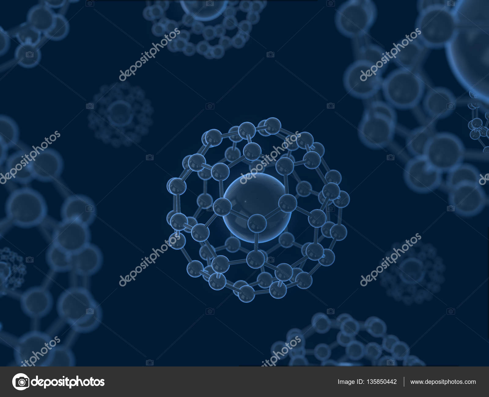 Abstract symbol of atom and molecule.3D rendering — Stock Photo ...