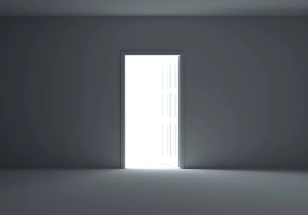 An open door with light streaming into dark room - Stock Image - Everypixel