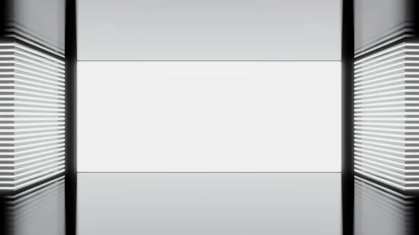 Big horizontal poster in dark interior - Stock Image - Everypixel