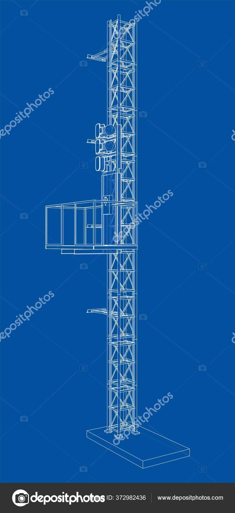 Mast lifts outline. Vector — Stock Vector © cherezoff #372982436