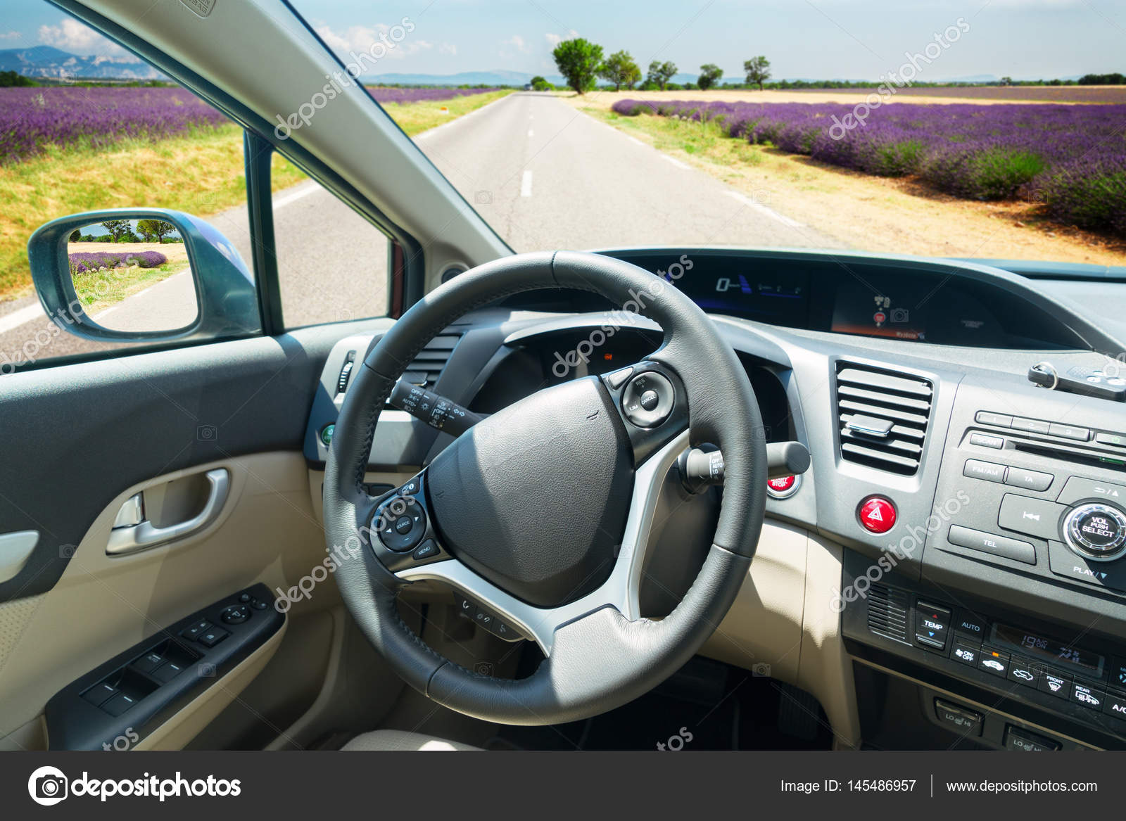 Car windscreen with road Stock Photo by ©Neirfys 145486957