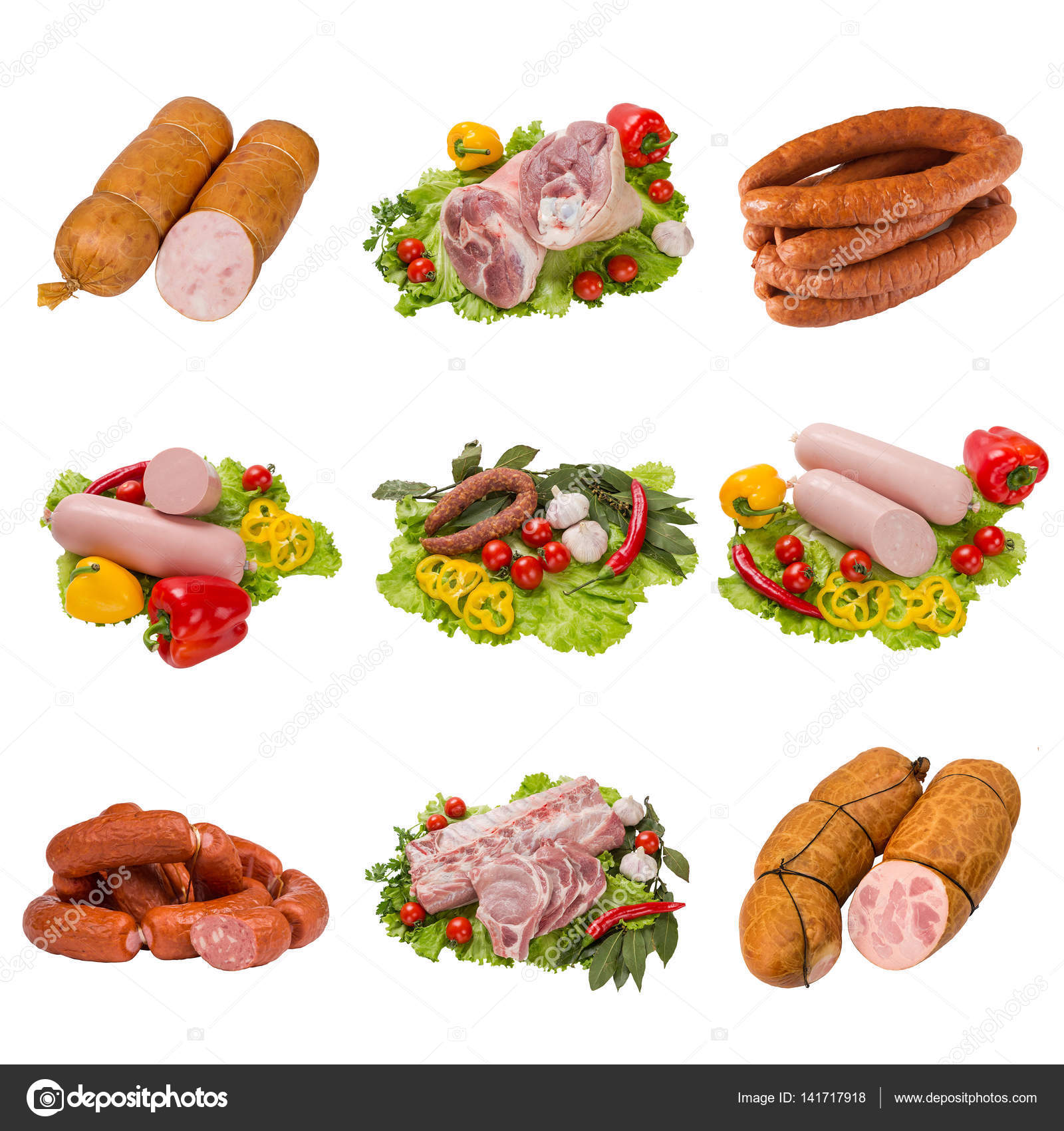 Set of a different meat products Stock Photo by ©sytnik 141717918